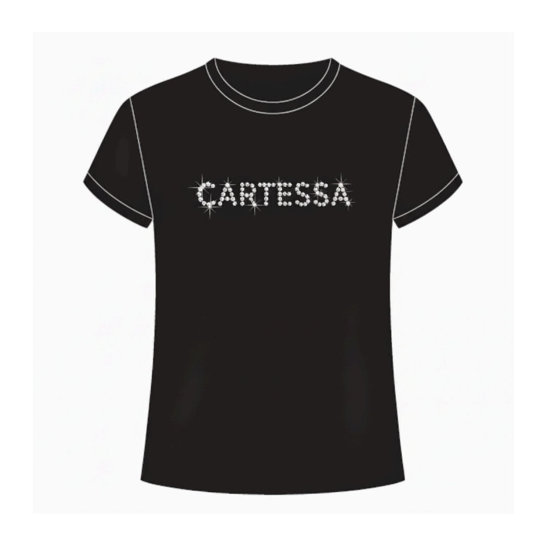Cartessa Bedazzled Black Tultex Tee